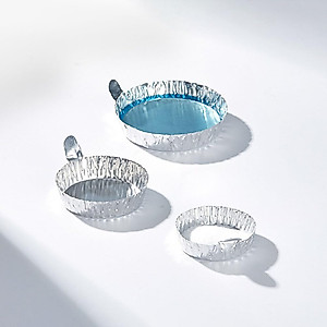 50pcs Weighing Chemistry Weigh Boats Aluminum Foil Pans Small Aluminum Foil Weighing Trays Sample Weighing Tray Aluminium Foil Weighing Plates Lab Equipment Storage Trays