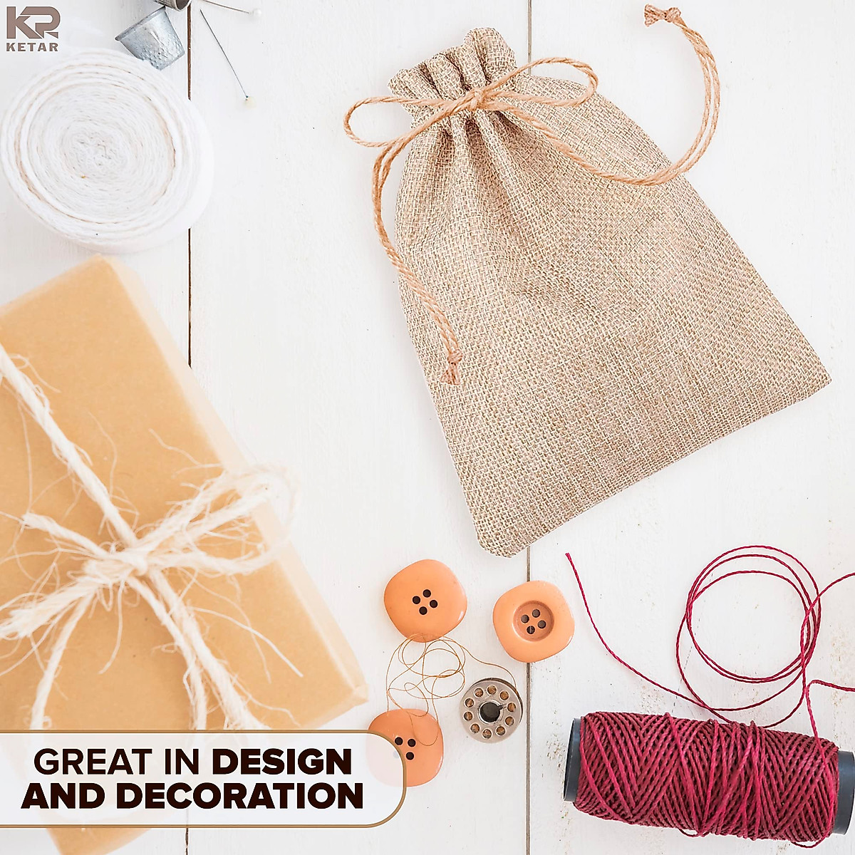 Small Burlap Bags with Drawstring - 24 Pcs Muslin Bags Natural Burlap Bags - Reusable Burlap Gift Bags with Drawstring Jewelry Burlap Sack Medium - Burlap and Lace Wedding Favor Bags for Parties