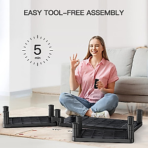 AMERIERGO Triple Monitor Stand, Dual Monitor Stand with Angle Adjustable, Dual Monitor Riser with 3 Slots for Tablet & Cellphone, Desktop Computer Stand for Monitor/Laptop/Printers/PC