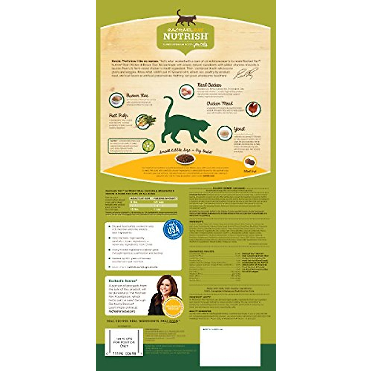 Rachael Ray Nutrish Premium Natural Dry Cat Food, Chicken & Brown Rice Recipe, 3 Pounds