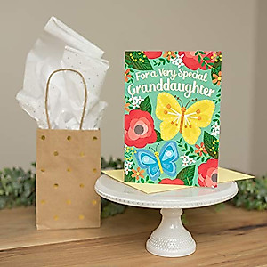 Tiny Expressions - Granddaughter Birthday Card with Yellow A7 Envelope Included | Beautiful Butterfly Illustrations Suitable for All Ages | Interior Images & Message with Room to Write Your Own