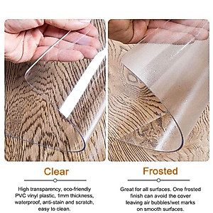 Clear PVC Desk Chair Mat Hardwood Floors Protection Pad for Cycling Bike/Table/Desk/Chairs, Wood Floor/Tile/Table Top Waterproof Rug Runner,1.5mm Thickness,65/75/85/95cm Wide, for Office & Home (Colo