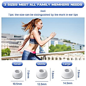 6 Pairs Airpod Pro Ear Tip Noise Cancellation, Replacement Ear Tips for Airpods Pro 2 with Case, Soft Silicone Earbuds Tips for Long Time Use, White, S/M/L (White)