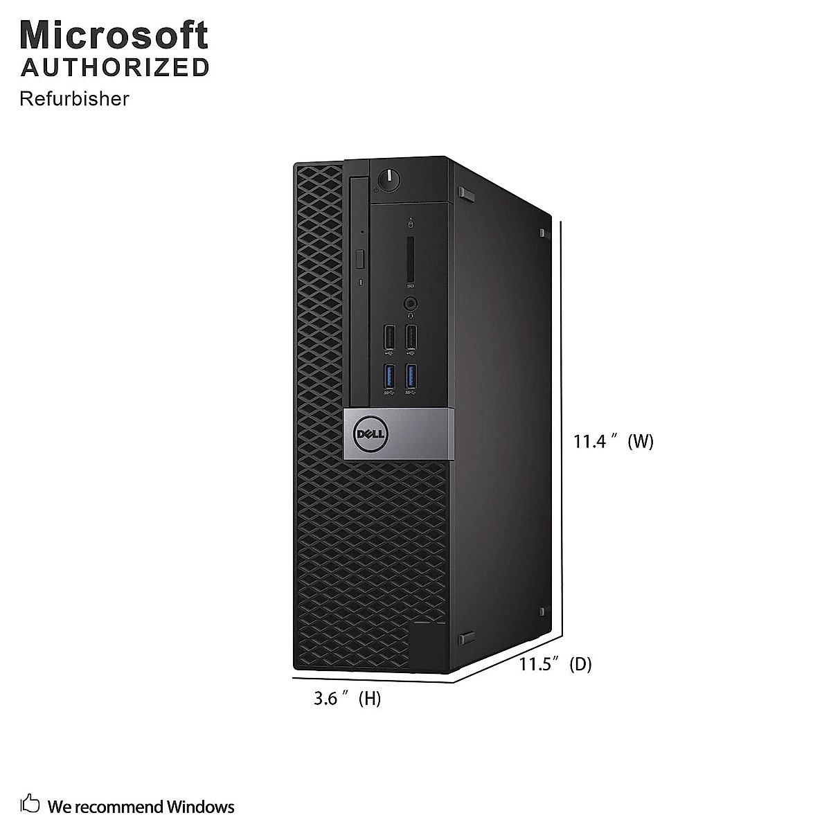 DELL OptiPlex 5050 Small Form Factor Desktop, Intel Core i5-6500, 8GB DDR4 RAM, 256GB SSD, Windows 10 Pro Black (Renewed)']
