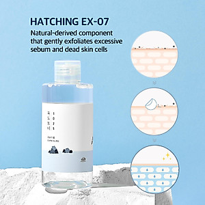 ROUND LAB 1025 Dokdo Toner 6.76 Fl Oz, Oil Control and Reduces Excess Sebum, Gentle Exfoliating Facial Toner, Deep Sea Water for Moisturization, Soft Finish Without Stickiness, Korean Skin Care