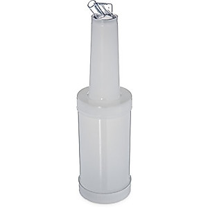 Carlisle FoodService Products Stor N' Pour Complete Quart Bundle Bottles, Lids, Necks, And Spouts for Bar, Kitchen, And Restaurant, Plastic, 1 Quart, Assorted Colors, (Pack of 12)