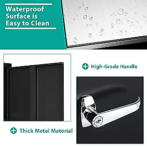 INTERGREAT Black Metal Storage Cabinet Doors,72" Locking Steel Storage Cabinet with Shelves, Tall Metal Cabinet Lockable Steel Cabinets for Home Office, Garage