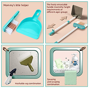 Jovow Kids Cleaning Set for Toddlers, Detachable 20 Pcs Pretend Play Set, Educational Toddler Cleaning Carts Includes Real Working Vacuum Cleaner, Broom, Spray Bottle and More