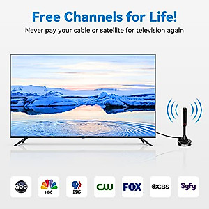 Chaowei Digital TV Antenna-DVB66 Portable Indoor Outdoor TV Antenna with Magnetic Base,16.5ft Long Cable,Omnidirectional Receiving-Support 4K 1080P TV
