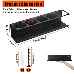 Kokone Spray Bottle Holder 5 Holes Magnetic Spray Bottle Holder with Notch Cutout Wall Mounted Metal Spray Bottle Organizer with Screws Spray Bottle Rack for Garage,Workspace,Tool Cart,Trailers