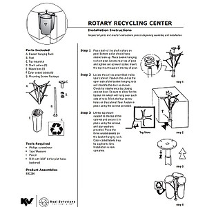 Kitchen Inventions Rotating Corner Base Cabinet Recycling Trash Center with Three Bins 3 x 32 qts Capacity Chrome/White