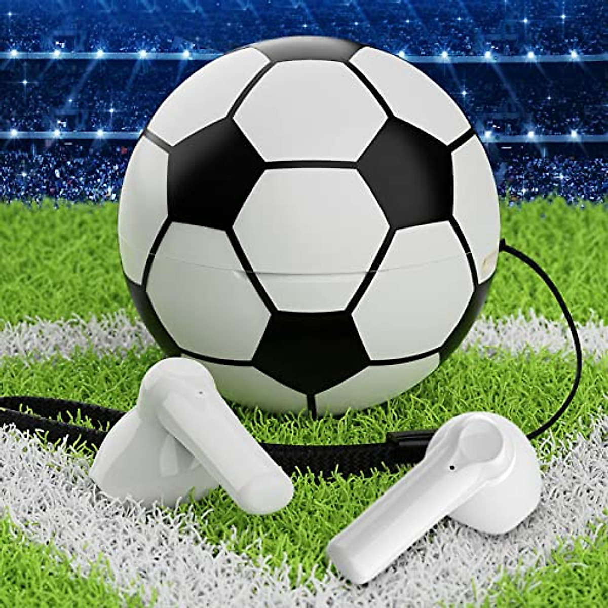 Football Creative Headset, Wireless Bluetooth Headset, High Definition Resolution 10mm Unit, Two Ear Call Stereo, Waterproof, for Sports