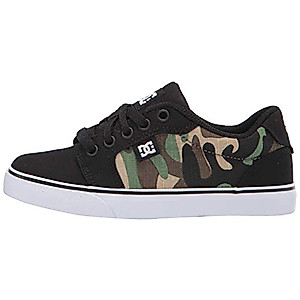 DC boys Anvil Skate Shoe, Black/Camo Print, 6 Big Kid US