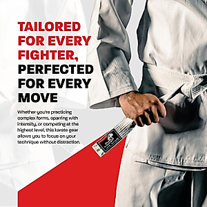 Hawk Sports Karate Uniform, Lightweight Karate Gi with Belt for Kids and Adults, Ideal for Martial Arts Training and Sparring, Durable Training Gear, Size 5 (5'9''/170lbs)