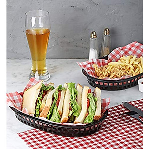 New Star Foodservice 44041 Fast Food Baskets, 10.5 x 7 Inch, Set of 12, Black