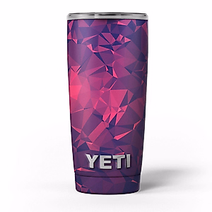 Design Skinz Vivid Fuchsia Geometric Triangles - Skin Decal Vinyl Wrap Kit Compatible with The Yeti Rambler Cooler Tumbler Cups