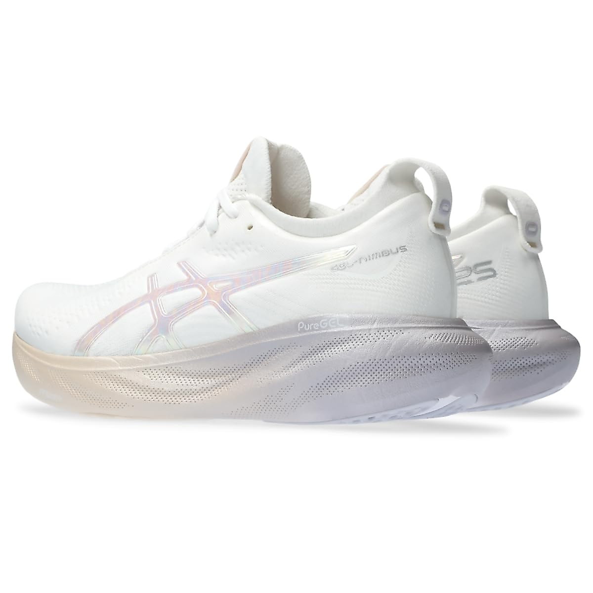 ASICS Women's Gel-Nimbus 25 Anniversary Running Shoes, 7.5, White/Rose DUST