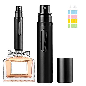 SixTmoon Perfume Atomizer Bottle, Portable Refillable Perfume Bottle Sprayer Leakproof, Travel Mini Size Cologne Sprayer for Men Women, 8ml (Black)