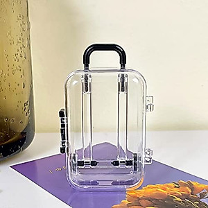 Bigougem Storage Box Fashion Organize Suitcase Style Storage Container Black