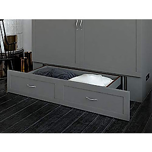 AFI Hamilton Murphy Bed Chest with Charging Station & Mattress Queen Grey