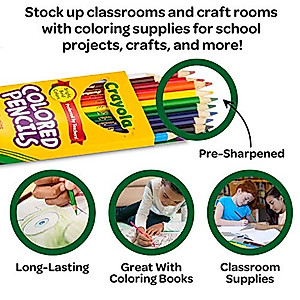 Crayola Bulk Colored Pencils, Pre-sharpened, Bulk School Supplies For Teachers, 12 Assorted Colors, Pack of 24 [Amazon Exclusive]