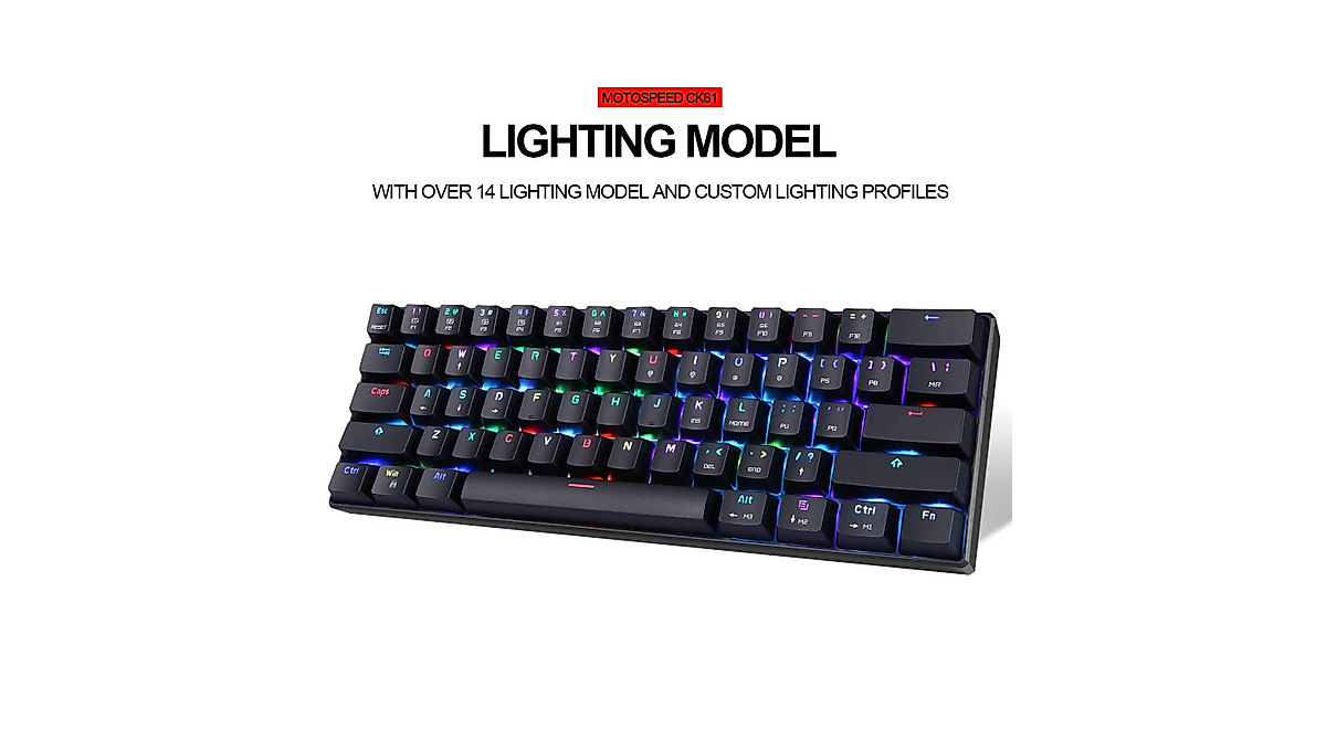 MOTOSPEED 60% Mechanical Gaming Keyboard RGB Backlit Compact Keyboard