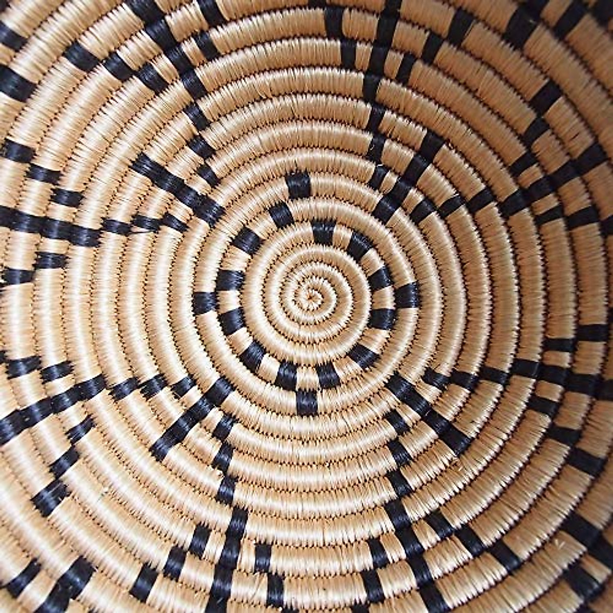 Small African Basket- Mugusa/Rwanda Basket/Woven Bowl/Sisal & Sweetgrass Basket/Tan, Black