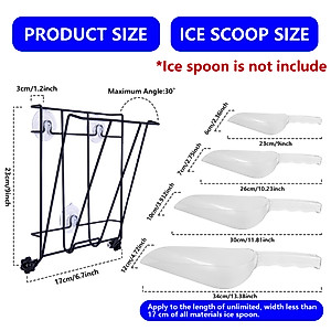Ice Scoop Holder Foldable, Metal Heavy Duty Ice Maker Scoop Holder for Ice Maker Kitchen Freezer Bar Party Wedding, Large Capacity, Durable＆Easy Clean (Large)