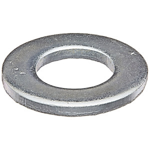 Small Parts M10D125A Steel Flat Washer, Zinc Plated Finish, DIN 125, Metric, M10 Screw Size, 10.5 mm ID, 20 mm OD, 2 mm Thick (Pack of 100)