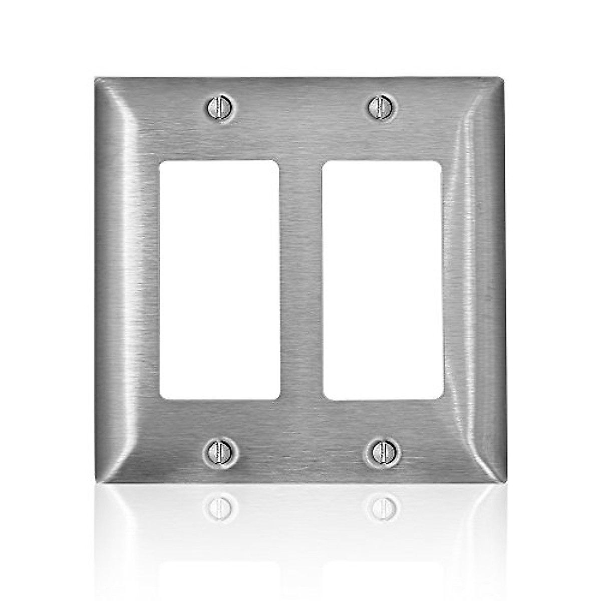 Leviton SS262-40 C-Series 2-Gang 2 Decora/ Decora Plus/GFCI, Type 302/304 Stainless Steel