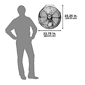 Maxx Air Wall Mount Fan, Commercial Grade for Patio, Garage, Shop, Easy Operation and Powerful CFM (18" Industrial Wall Mount)