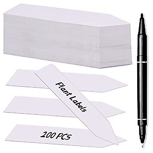 Hidreamz 200 PCS Garden Plant Labels for Seeding Plant Tags for Outdoor Plastic Waterproof, Garden Labels Pot Marker Garden Stake Tags with Permanent Marking Pen