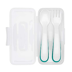 OXO Tot On The Go Fork & Spoon Training Set with Travel Case - Teal