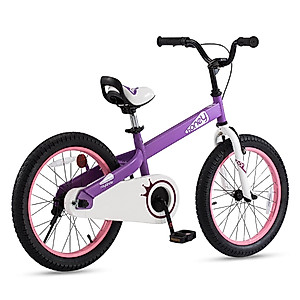 RoyalBaby Boys Girls Kids Bike 18 Inch Honey Bicycles with Kickstand Child Bicycle Purple