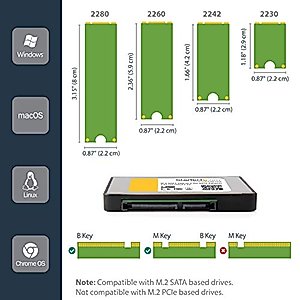 StarTech.com M.2 (NGFF) SSD to 2.5in SATA III Adapter - Up to 6 Gbps - M.2 SSD Converter to SATA with Protective Housing, TAA (SAT2M2NGFF25)