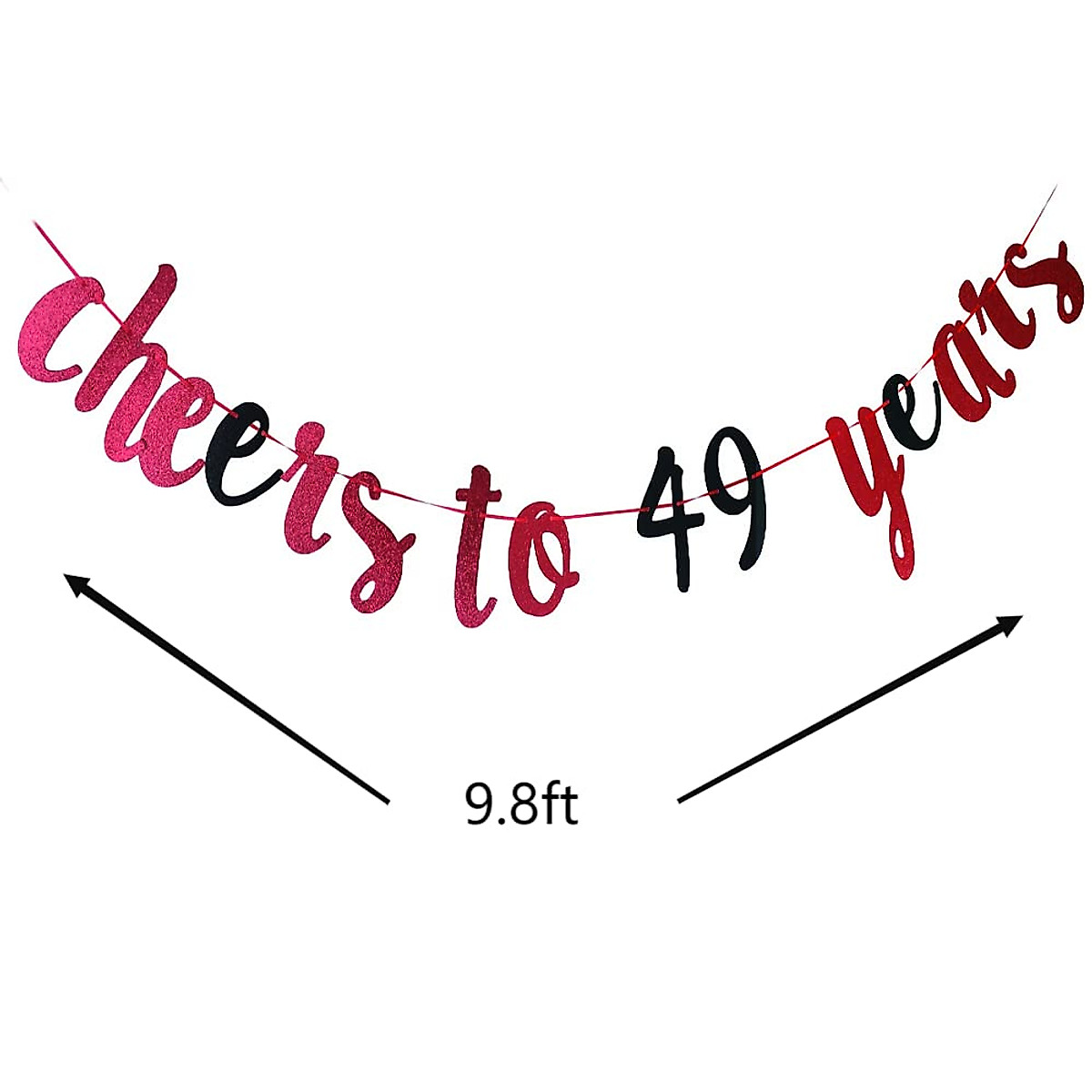 Cheers To 49 Years Banner - Happy 49th Birthday Decorations | Perfect Decoration for 49th Birthday Party/49Anniversary Celebration/ 49 Anniversary Decorations