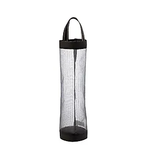 MOONRING Mesh Bag Holder Garbage Recycling Containers Plastic Bag Holder for Trash Bags Storage,Black