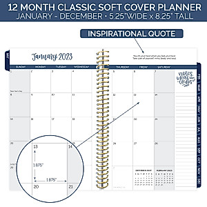 bloom daily planners 2023 Calendar Year Day Planner (January 2023 - December 2023) - 5.5” x 8.25” - Weekly/Monthly Agenda Organizer Book with Stickers & Bookmark - Poppy Meadow