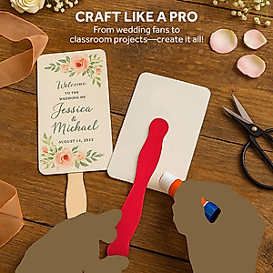 Wooden 8" Fan Handles, Wedding Programs, or Paint Mixing, Pack 100, Jumbo Craft Popsicle Sticks for Auction Bid Paddles, Wooden Wavy Flat Stems for Any DIY Crafting Supplies Kit, by Woodpeckers