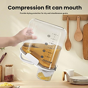 XieJY Slim Rice Container Storage Tank, Dry Food Airtight Container kitchen Storage Containers, Airtight Food Storage with Pouring Spout for Oatmeal, Grain, Cereal, Pasta, Flour (White, 1600 ML)