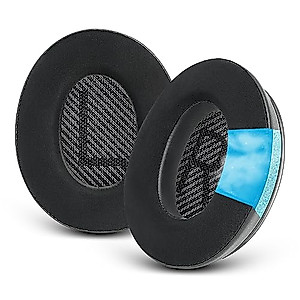 GEVO Cooling-Gel Ear Pads Cushions Replacement, Ear Pads for Bose QuietComfort 35 (QC35) and Quiet Comfort 35 II (QC35 II) Over-Ear Headphones & More, Memory Foam & Cooler for Longer (Black)