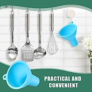 Silicone Funnels 4 Pieces Wide Mouth Funnel Flexible Condiment Funnel Sauce Funnel Canning Funnel Set for Home Restaurant Kitchen Squeeze Bottles Jars Cans, 3.2 x 1 Inch(Mixed Colors)