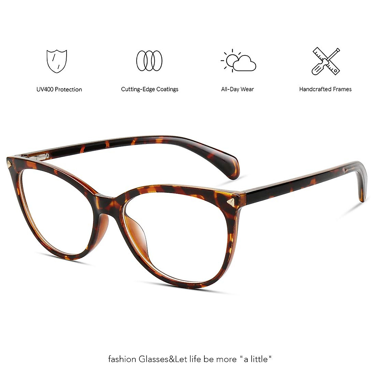 MEETSUN Non Prescription Glasses Frame for Women,Retro Cateye Fake Eyeglasses HD Clear Lens (Tortoise Frame Clear Lens)