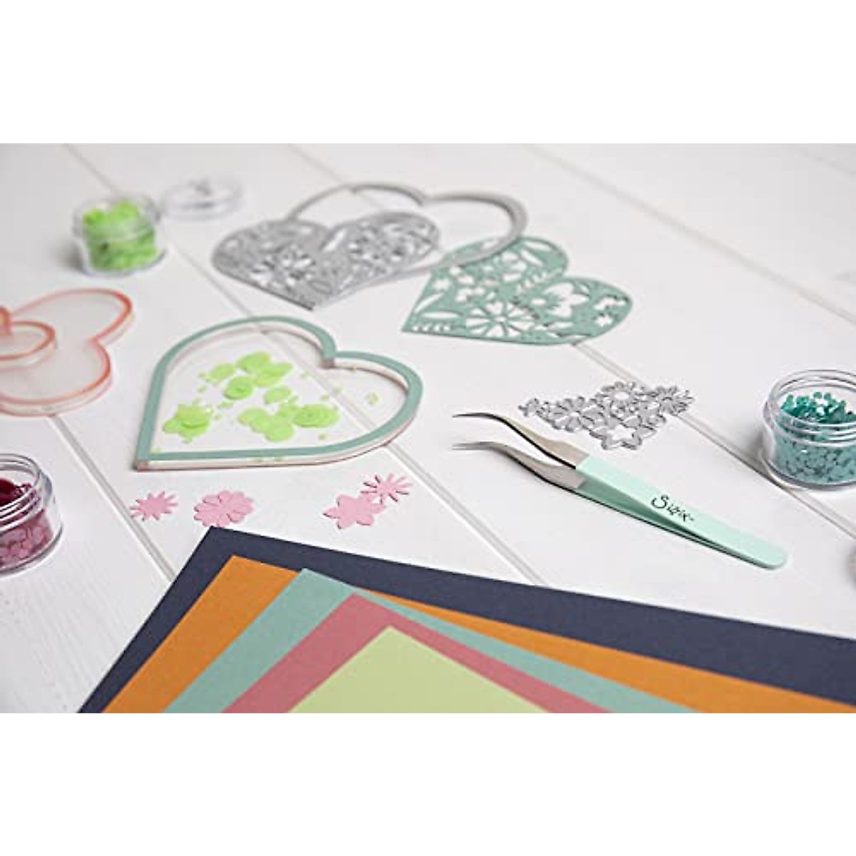 Sizzix Curved Fine Tip Tweezers for Intricate Projects, Scrapbooking, Cardmaking, One Size, Multi Color, Multicolour