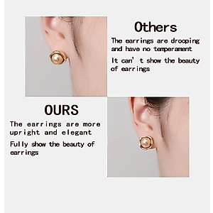 Earring Backs,18K Gold Silicone Earring Backs for Studs /Droopy Ears,Locking Secure Earring Backs for Heavy Earring,No-Irritate Hypoallergenice Soft Clear Earring Backs for Adults&Kids