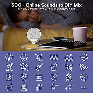 Portable White Noise Smart Sound Machines with Light 300 Non Looping Sounds Hotmoon Omini Sleep Machine Adjustable Brightness Noise Canceling For Sleep Aid, Office Privacy, & Meditation, Registry Gift