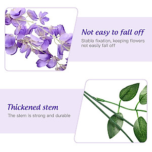 IMIKEYA 12 Pieces Wisteria Artificial Flower 3.25 Feet Wisteria Vine Ratta Hanging Garland Silk Fake Wisteria Flowers String for Wedding Party Decor, Blue