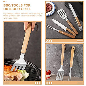 1 Set Bbq Tool Barbecue Grill Cutter Spatula Bbq Barbecue Grill Tool Kit Camping Cooking Utensils Bbq Grilling Kit Grill Accessories Tools Grilling Tongs Outdoor Barbecue Tools