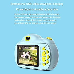 Mini Digital Camera Child Camera Toy Cartoon Video Recorder Can Shoot Camera 1080P 8MP Camera,Blue,16GB