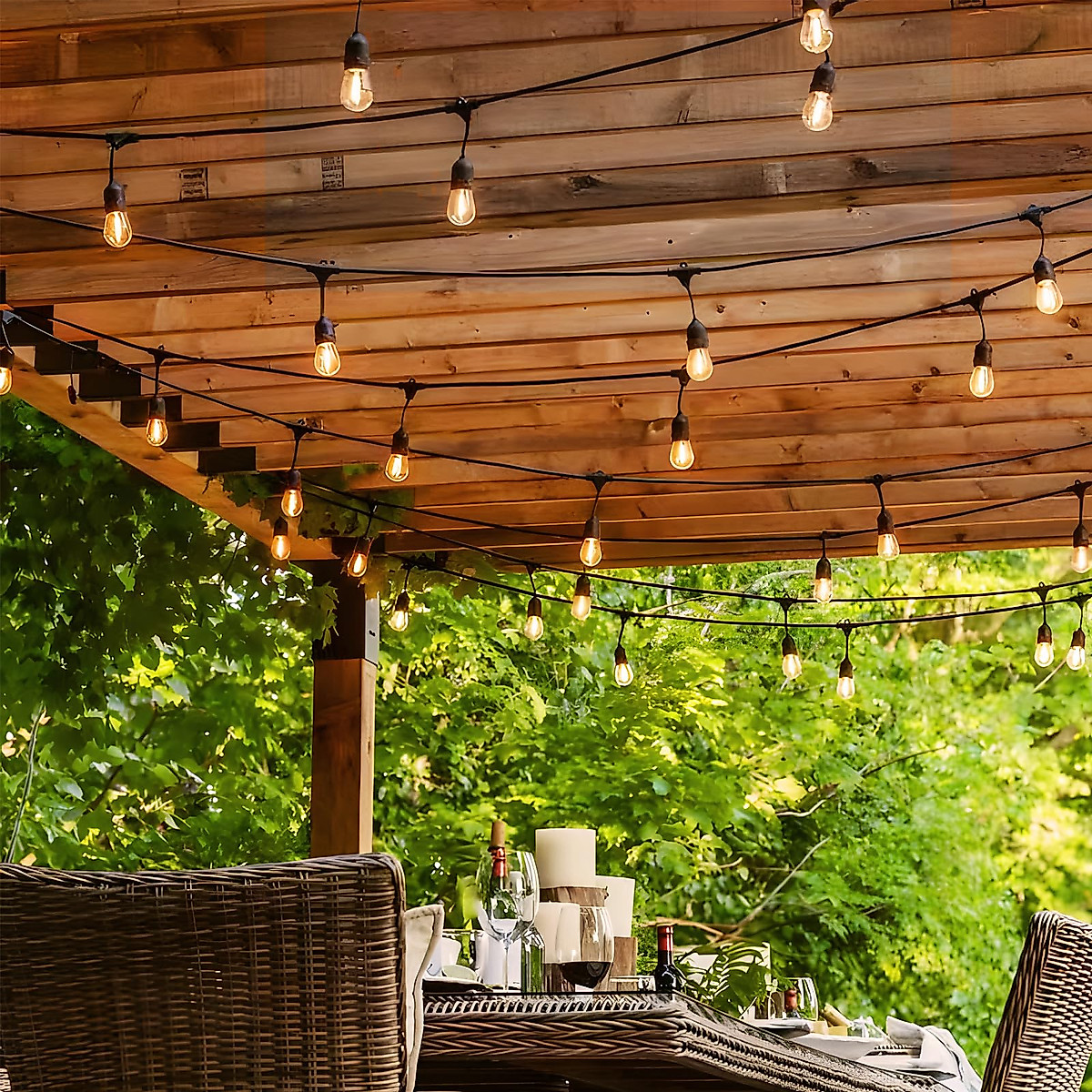 Svater Replacement Bulbs for Outdoor String Lights, 15 Pack S14 LED Bulbs for Patio, E26 Base 1W Bulb Equal to 11W Incandescent, Dimmable,Shatterproof 2700K Warm White